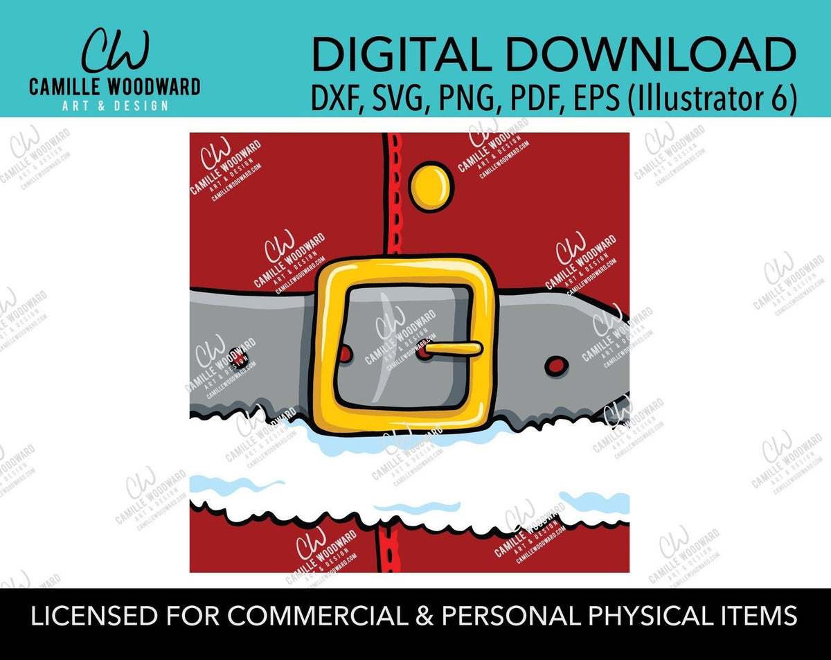 Christmas Santa Claus Belly, Gold Belt - SVG Sublimation Digital File ...