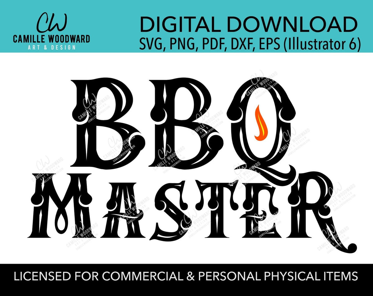 BBQ Master SVG Clip Art - Digital Download – Camille Woodward Art ...